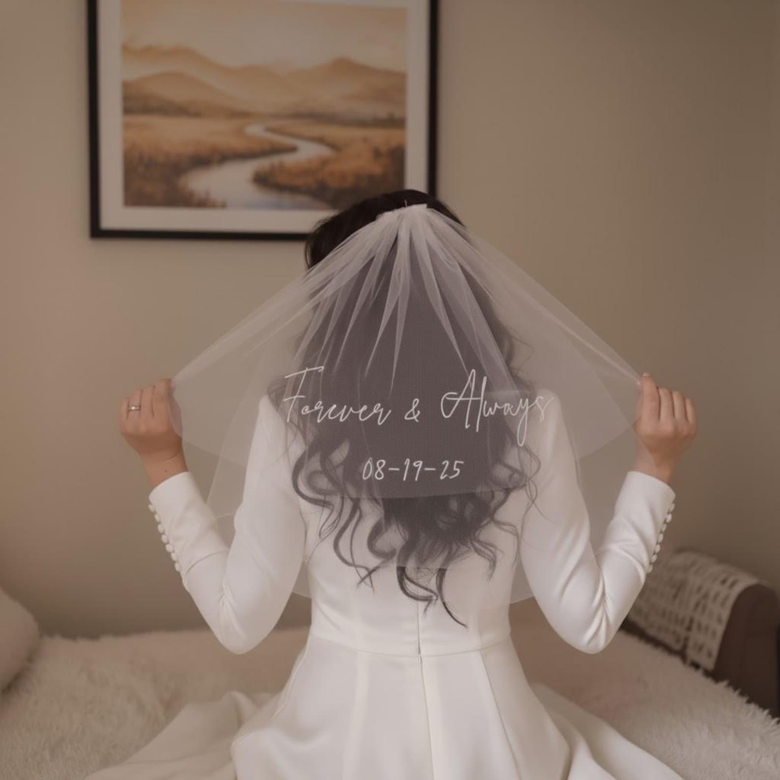 Custom Wedding Embroidery Add-on, Personalized Bridal Veil Embroidery ...