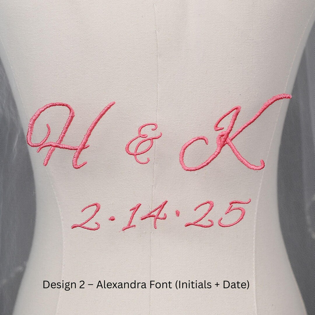 Wedding Veil Embroidery Add-on | Custom Embroidered Bridal Veil With ...