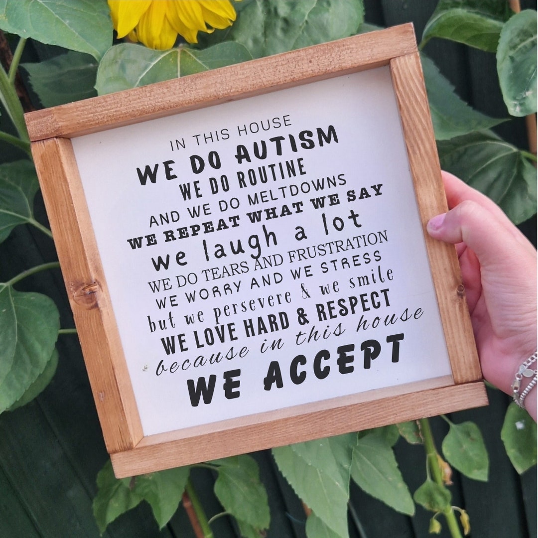 In This House, We Do Autism Wood Sign Modern Farmhouse Decor Wall Art ...