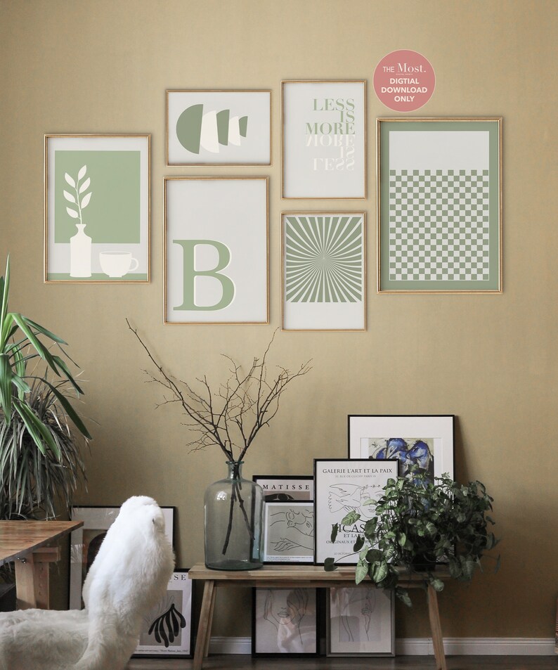 Custom Alphabet Word Wall Art Minimalist Sage Green, Alphabet Word ...