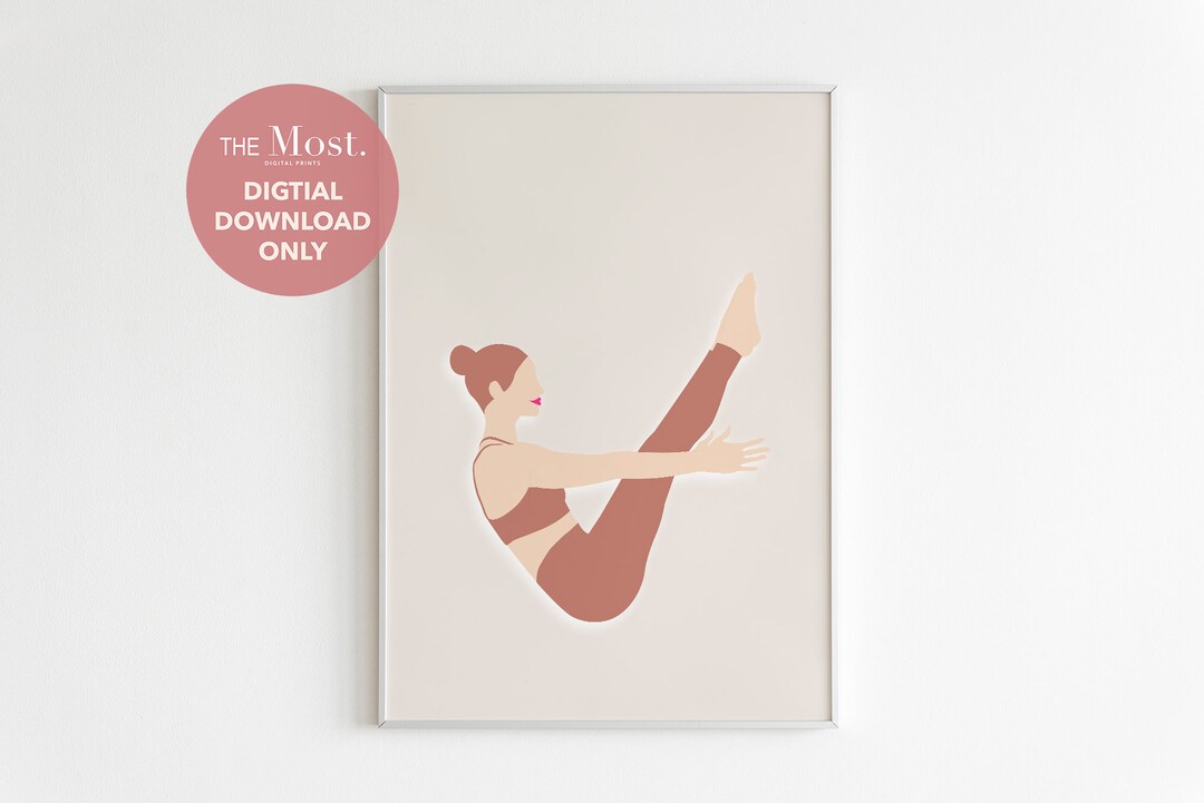 Pilates Mat Exercises Teaser Digital Prints, Mat Pilates Wall Art ...