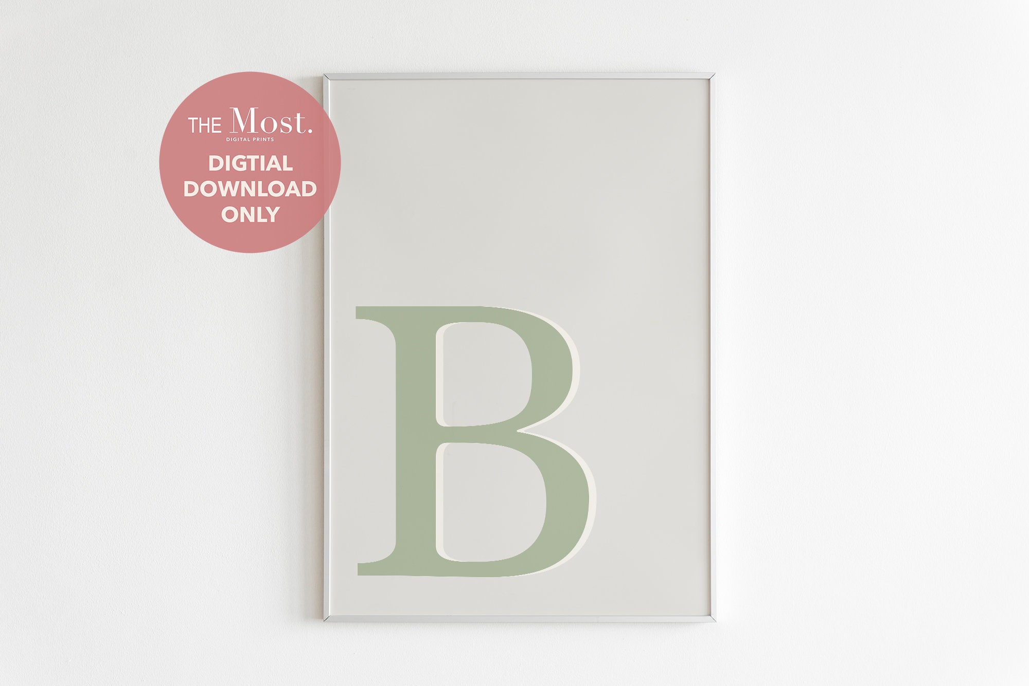 Custom Alphabet Word Wall Art Minimalist Sage Green, Alphabet Word ...