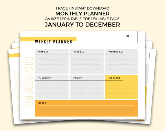 Weekly Activity Tracker Printable Weekly Planner Simple - Etsy