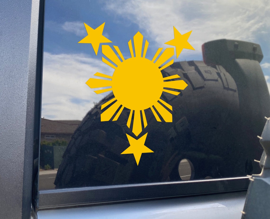 Filipino Sun and Stars Decal Filipino Flag Sticker - Etsy