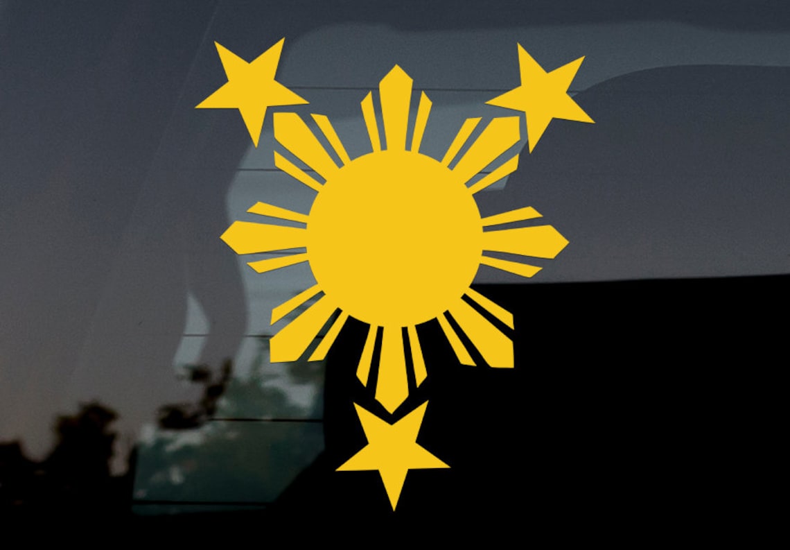 Filipino Sun and Stars Decal Filipino Flag Sticker - Etsy