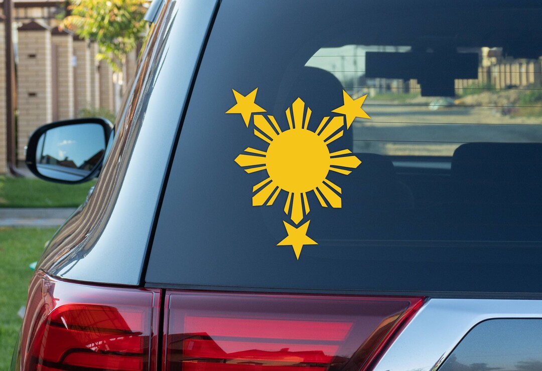 Filipino Sun and Stars Decal, Filipino Flag Sticker - Philippines Decal ...