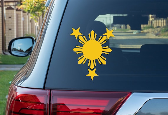 Filipino Sun and Stars Decal Filipino Flag Sticker - Etsy