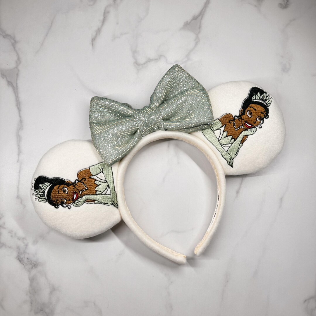 Embroidered Princess and the Frog Ti Ana Mouse Ears With Coquette Sage ...