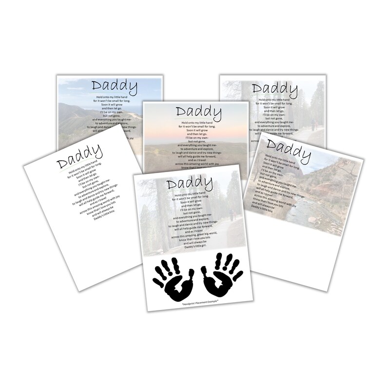 Daddy Poem Printable Handprint Art Poem Gift - Etsy