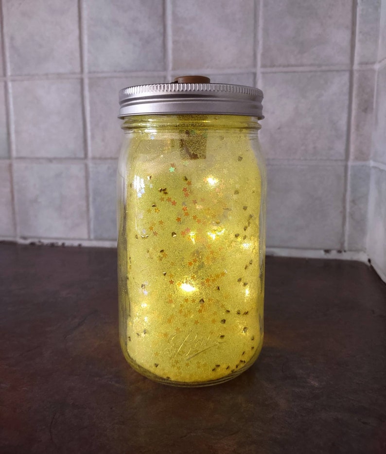 Glitter Sparkle Jar With LED Lights - Basic Colors - Etsy