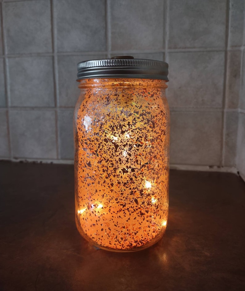 Glitter Sparkle Jar With LED Lights - Basic Colors - Etsy