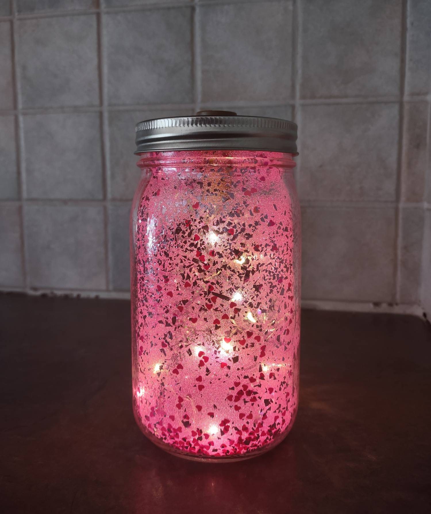 Glitter Sparkle Jar With LED Lights - Basic Colors - Etsy