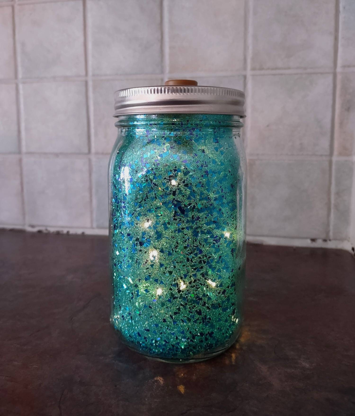 Glitter Sparkle Jar With LED Lights - Alternate Colors - Etsy