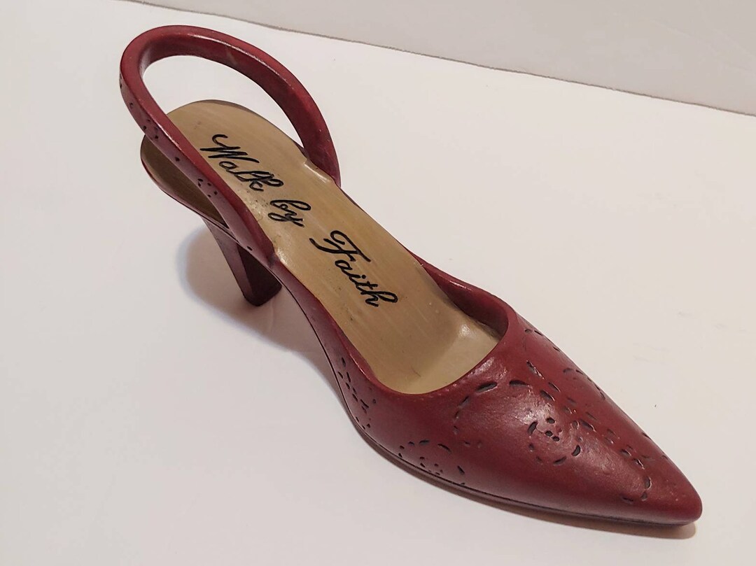 WALK BY FAITH Decorative Red Shoe Table Decor - Etsy