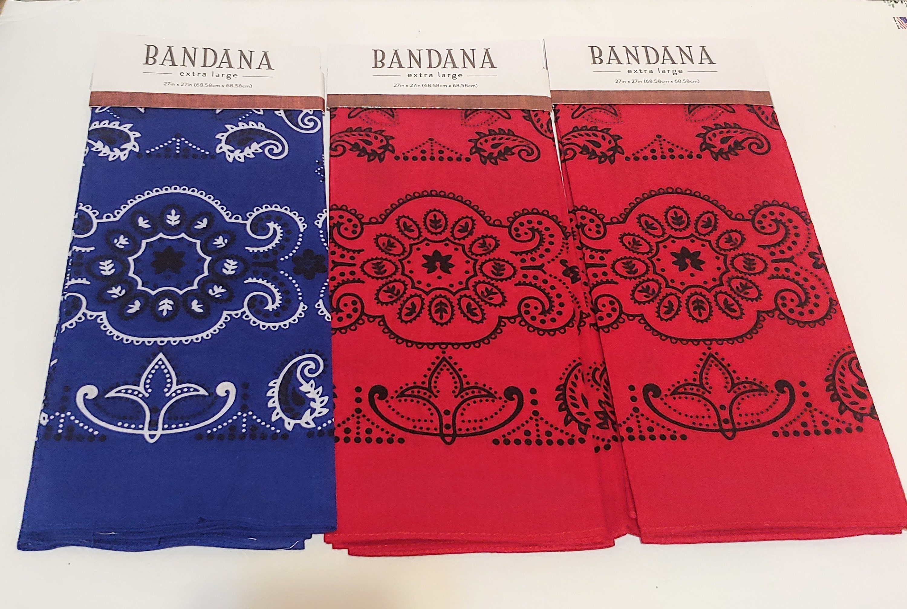 EXTRA LARGE BANDANAS 27 X 27 Set of 3 Available in 3 Options - Etsy
