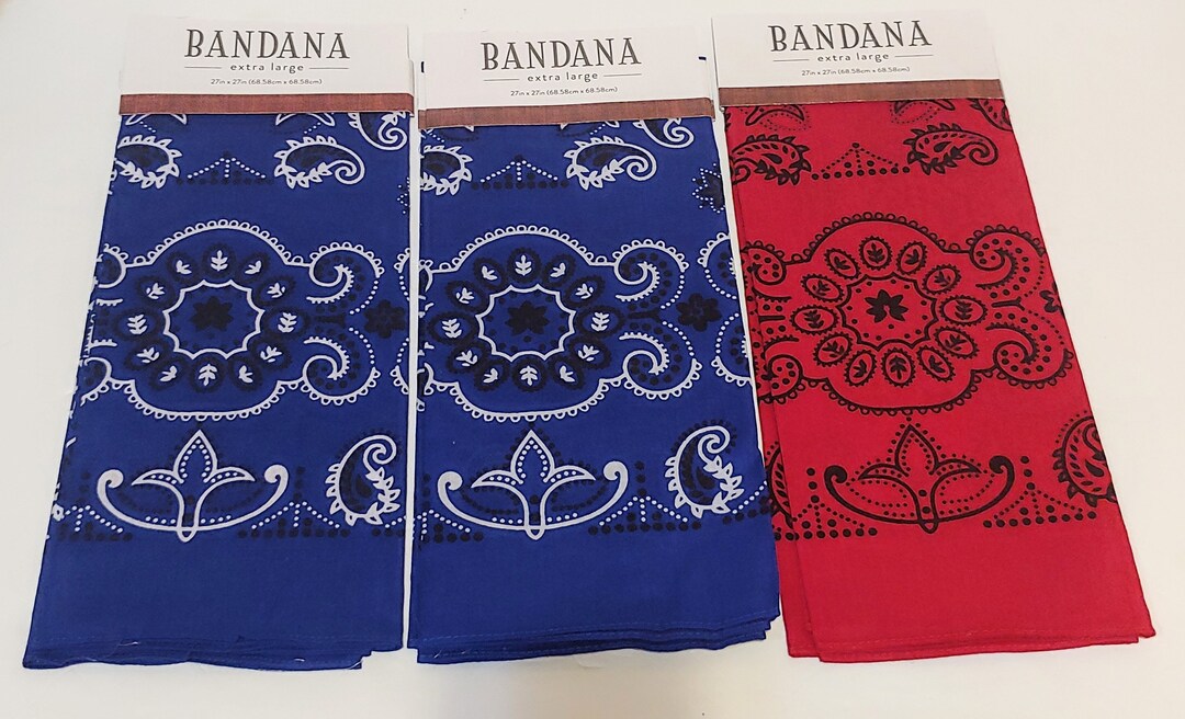 EXTRA LARGE BANDANAS (27" X 27") - Set of 3 - Available in 3 Options ...