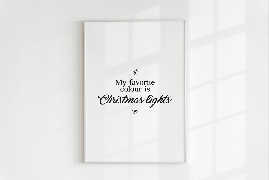 Christmas Poster Digital Download Minimal Christmas Lights Print ...