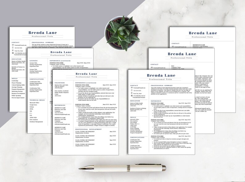 Resume Template for MS Word, Simple Resume Template, Professional ...
