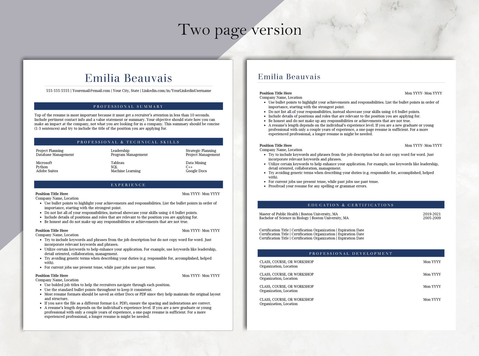 Word Resume Template for Men Word CV Template for Men Modern Resume ...
