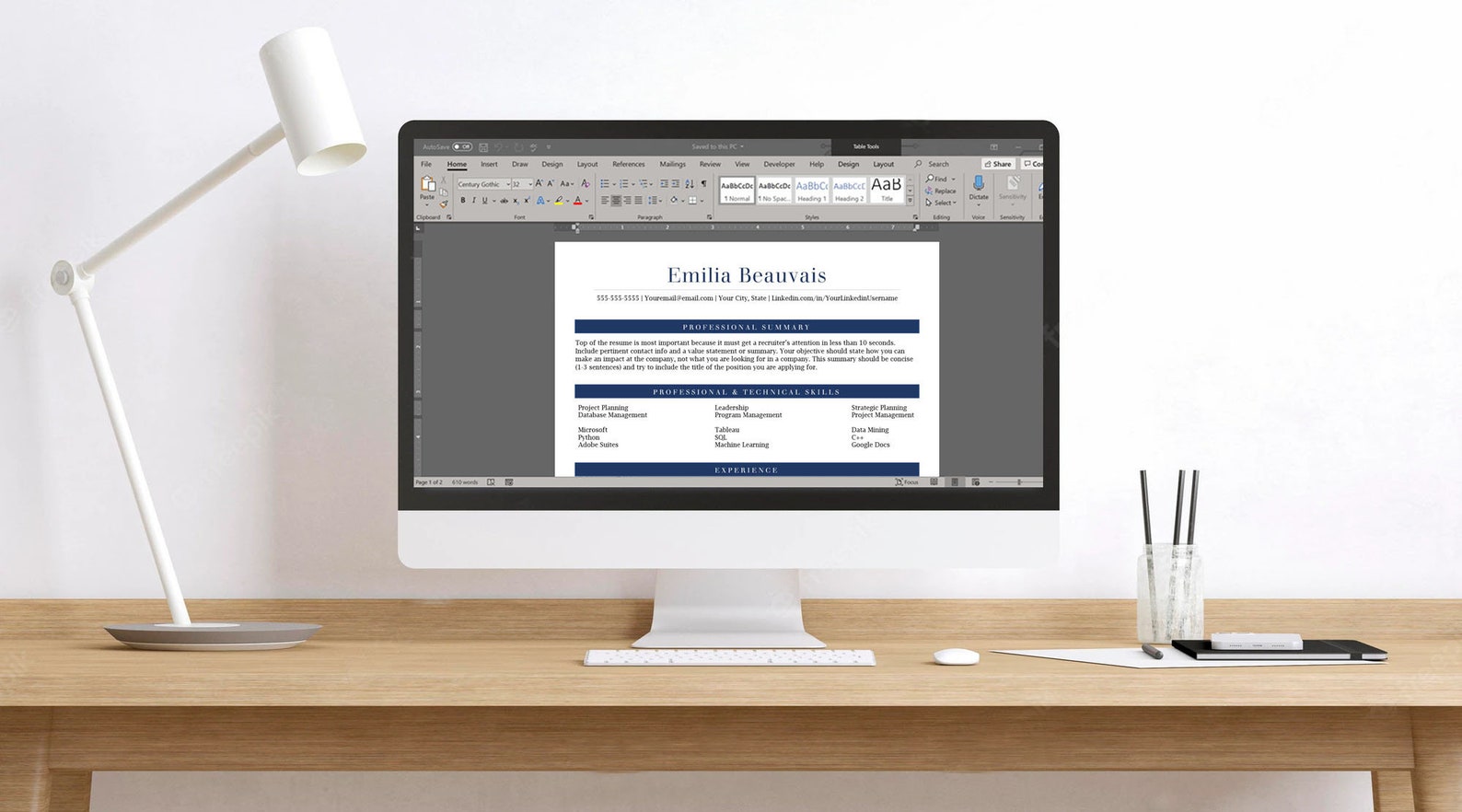 Word Resume Template for Men Word CV Template for Men Modern Resume ...