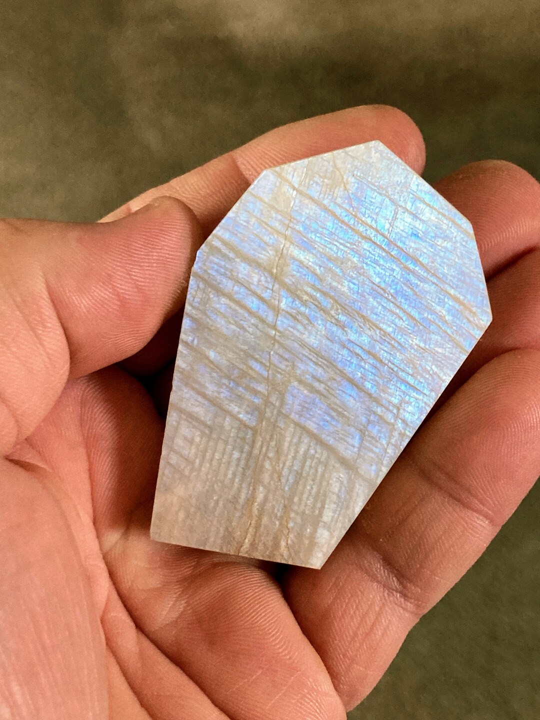 Moonstone Polished Freeform With Blue Flash 64 Grams. Hand Carved From ...