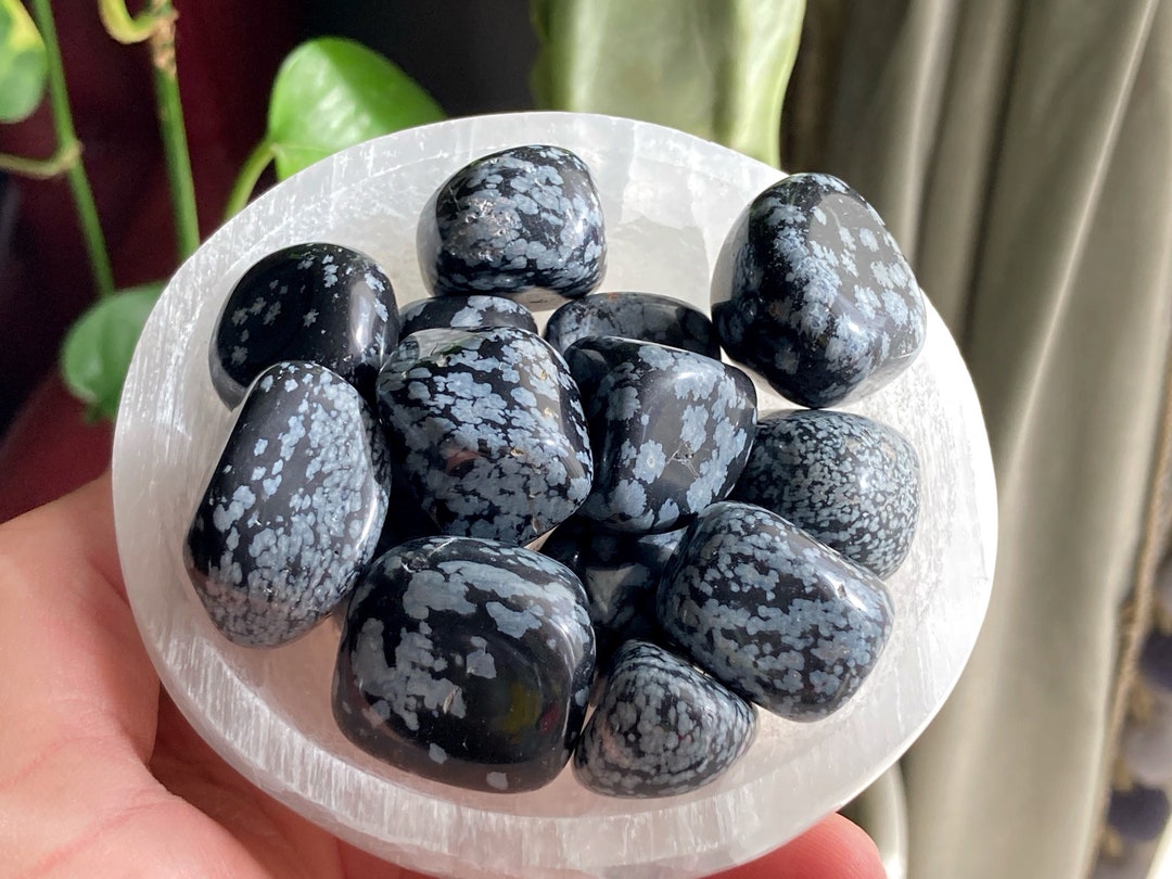 Snowflake Obsidian Tumbled Stone. Ethically and Faire Trade Sourced ...