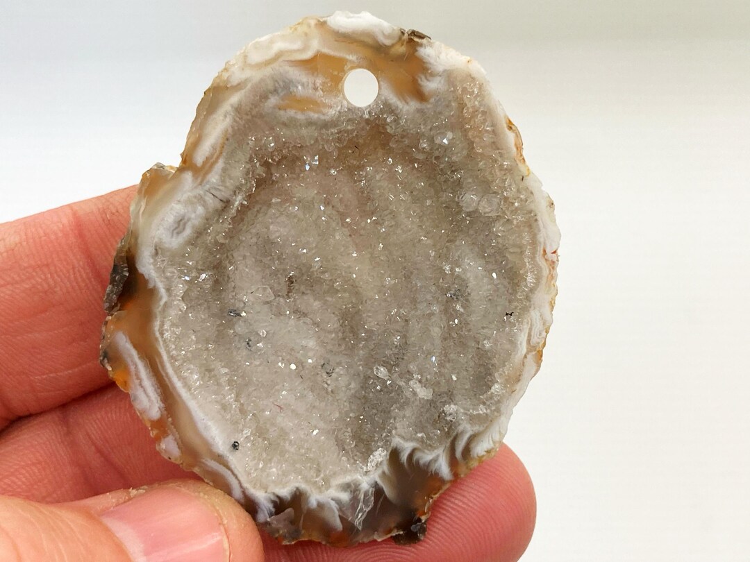Druze Agate Geode Pendant. Ethical, and Faire Trade Sourced.. Gemstone ...