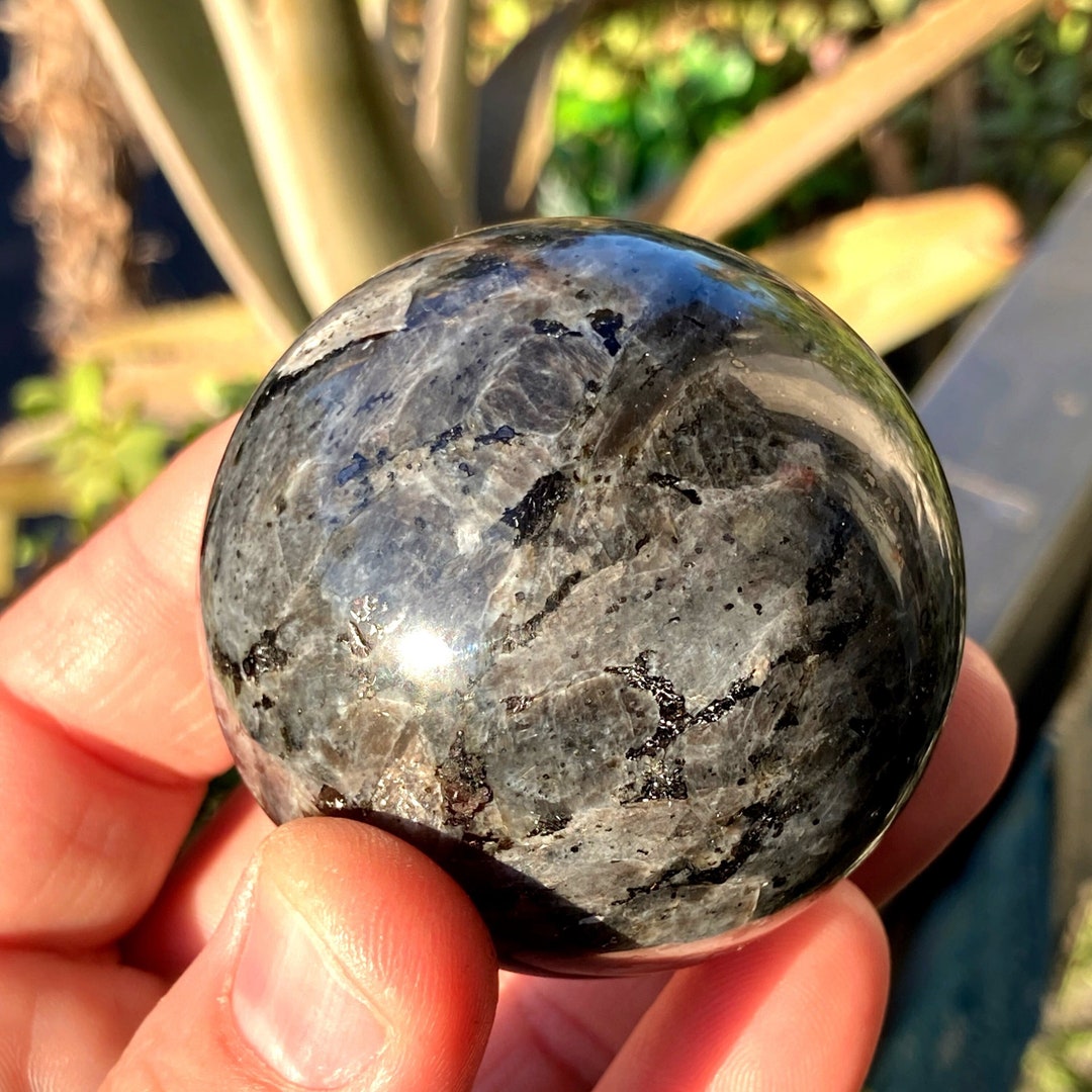Larvikite Sphere With Quality Silver Flash. 240grams. Hand Picked ...