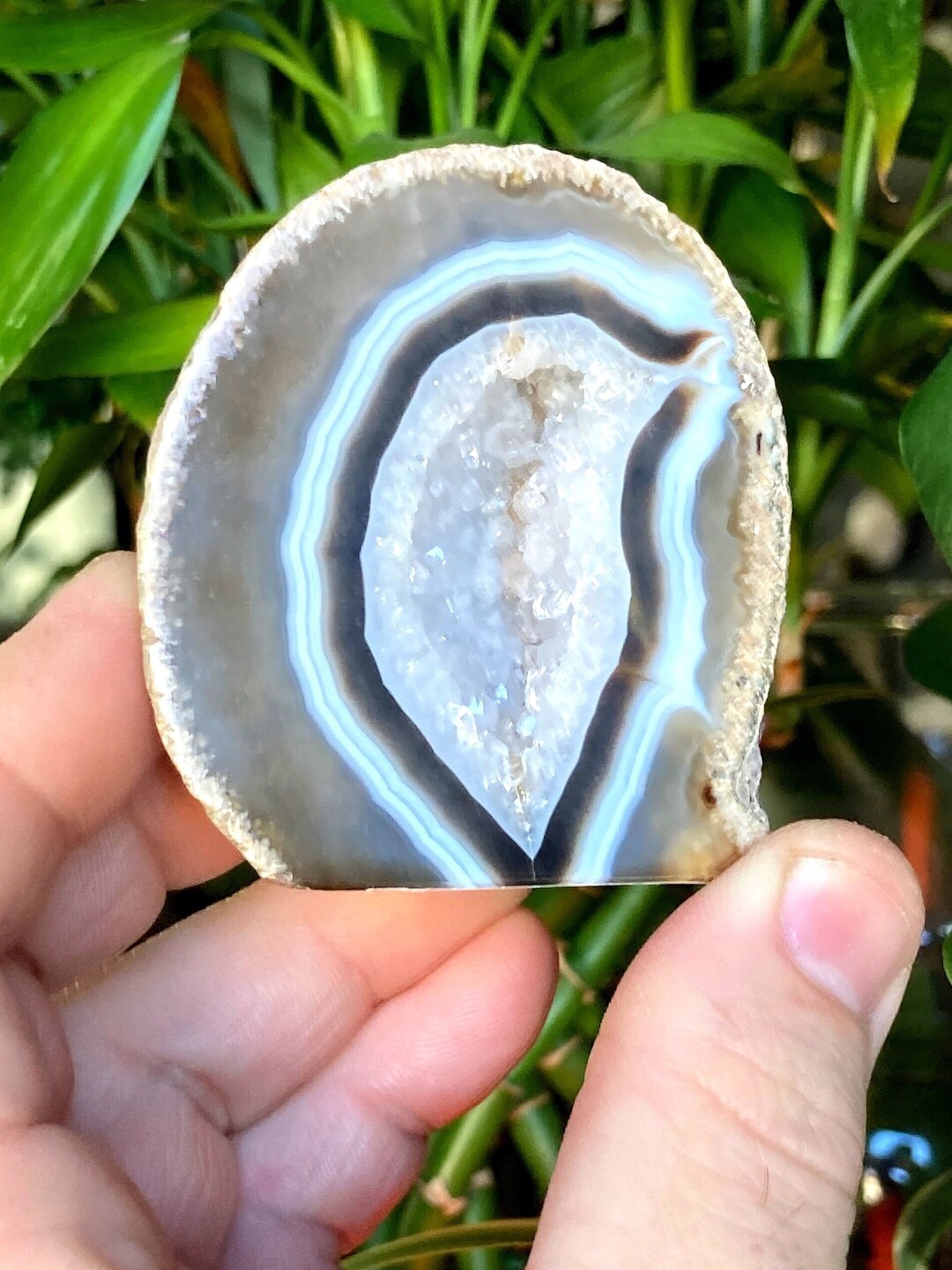 Agate Geode With Druzy Cluster. Flat Base. Ethically and Faire Trade ...