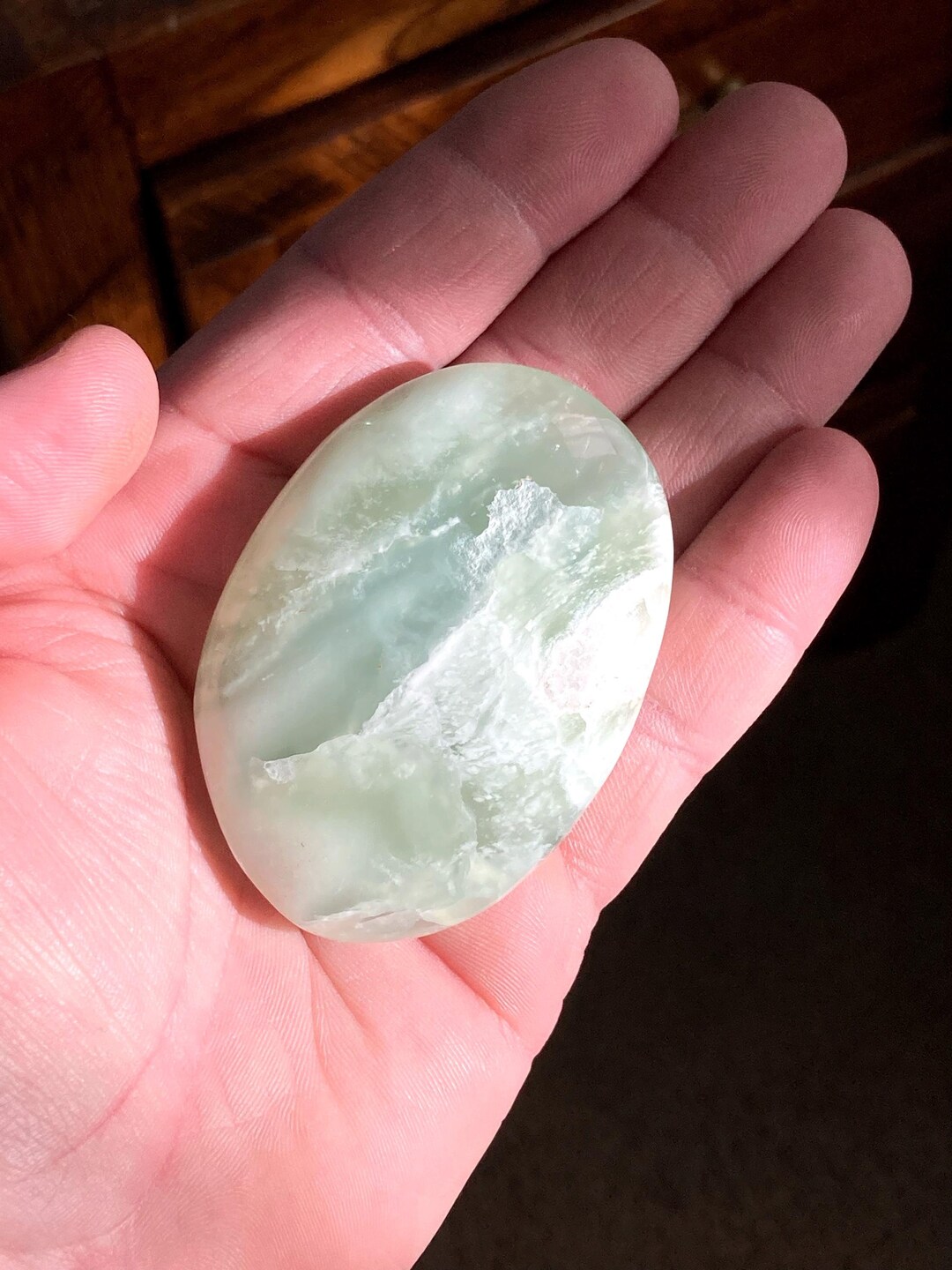 Burmese Jade Palm Stone: Hand Carved Crystal Healing (92 Grams) - Etsy