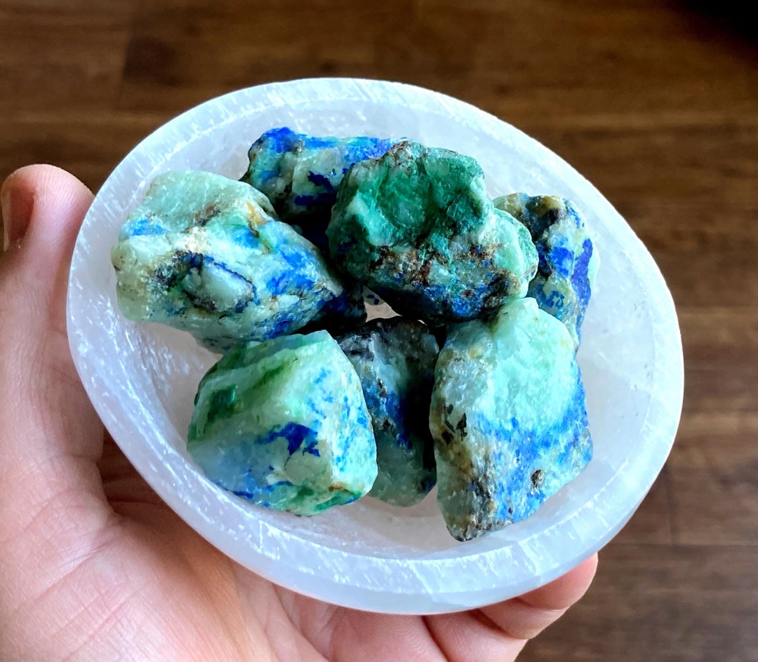 Genuine Rough Azurite With Malachite / Malacholla. Authentic, Ethical ...