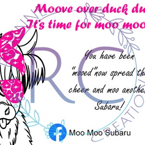 MOO MOO SUBARU Tags - Etsy