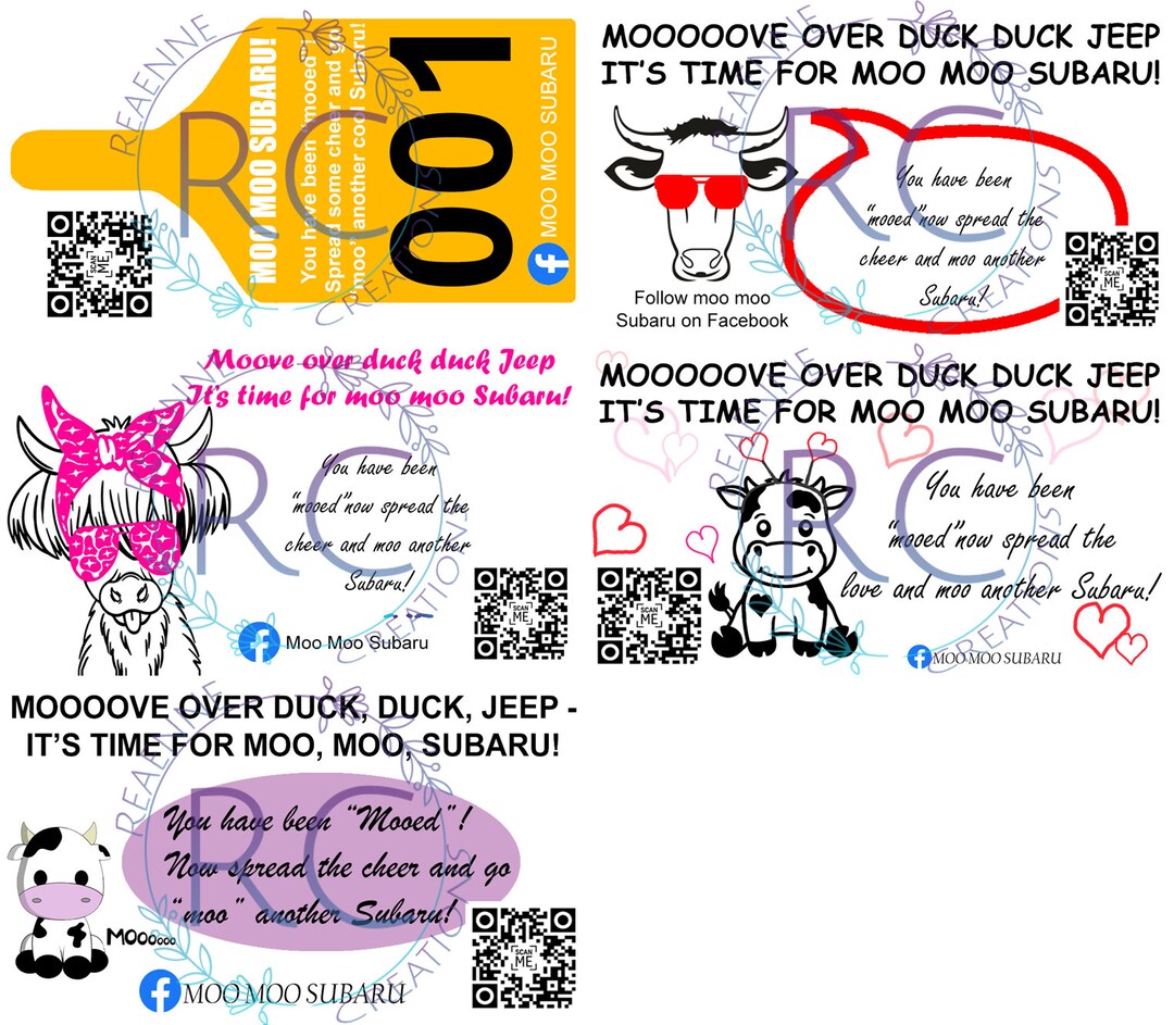MOO MOO SUBARU Tags - Etsy
