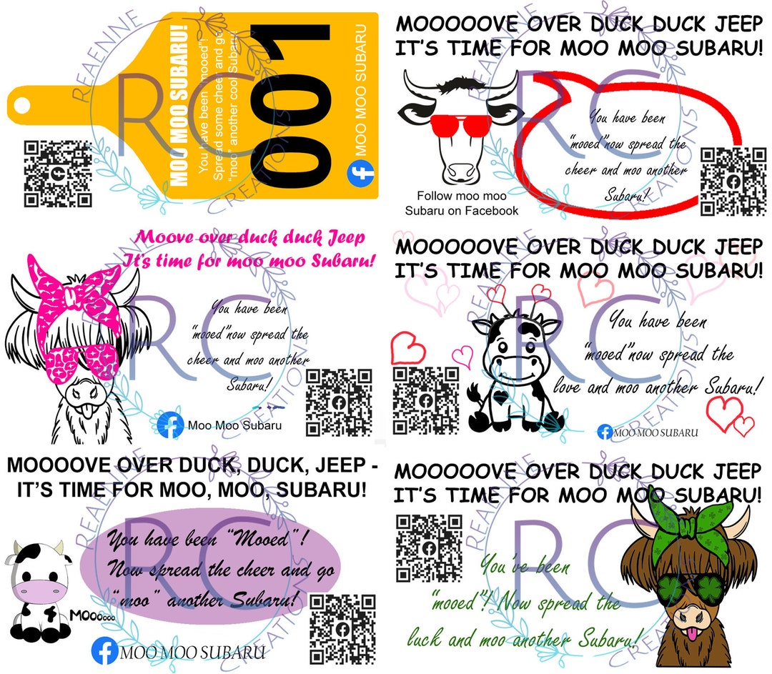 MOO MOO SUBARU Tags - Etsy