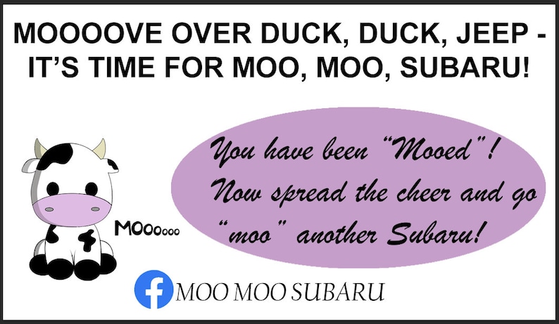 MOO MOO SUBARU Tags - Etsy