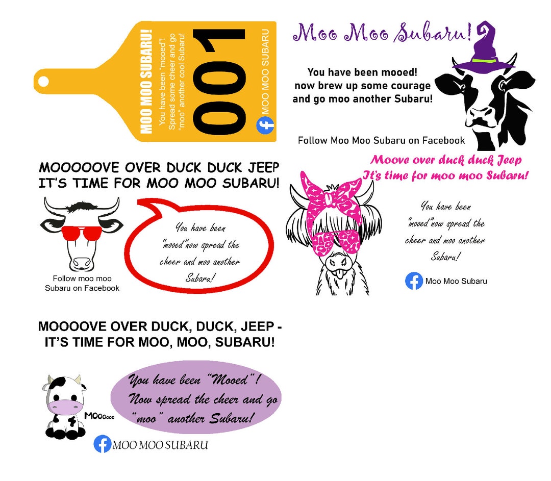 MOO MOO SUBARU Tags - Etsy