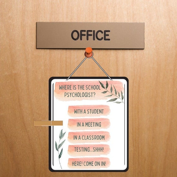 Printable Where is the School Psychologist Door Sign | Etsy