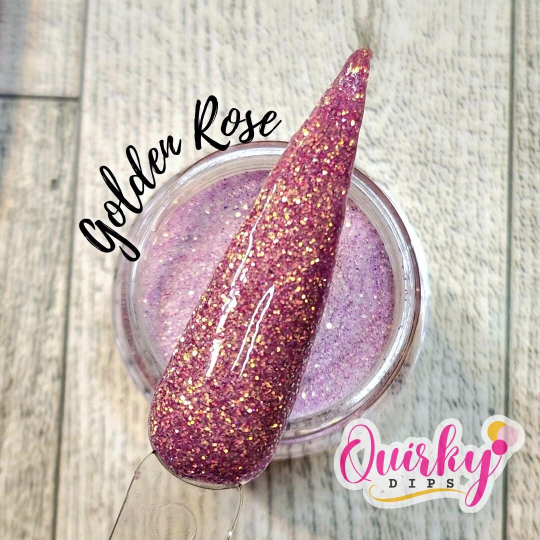 Golden Rose Dip Powder - Purple Pink Gold Fine Glitter Dip Powder ...