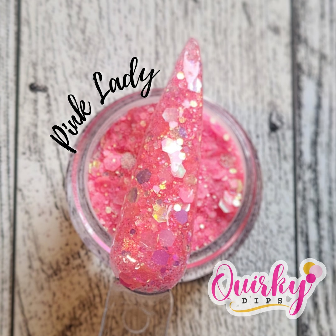 Pink Lady Dip Powder - Acrylic Dip Powder, Pink Glitter Dip Powder ...