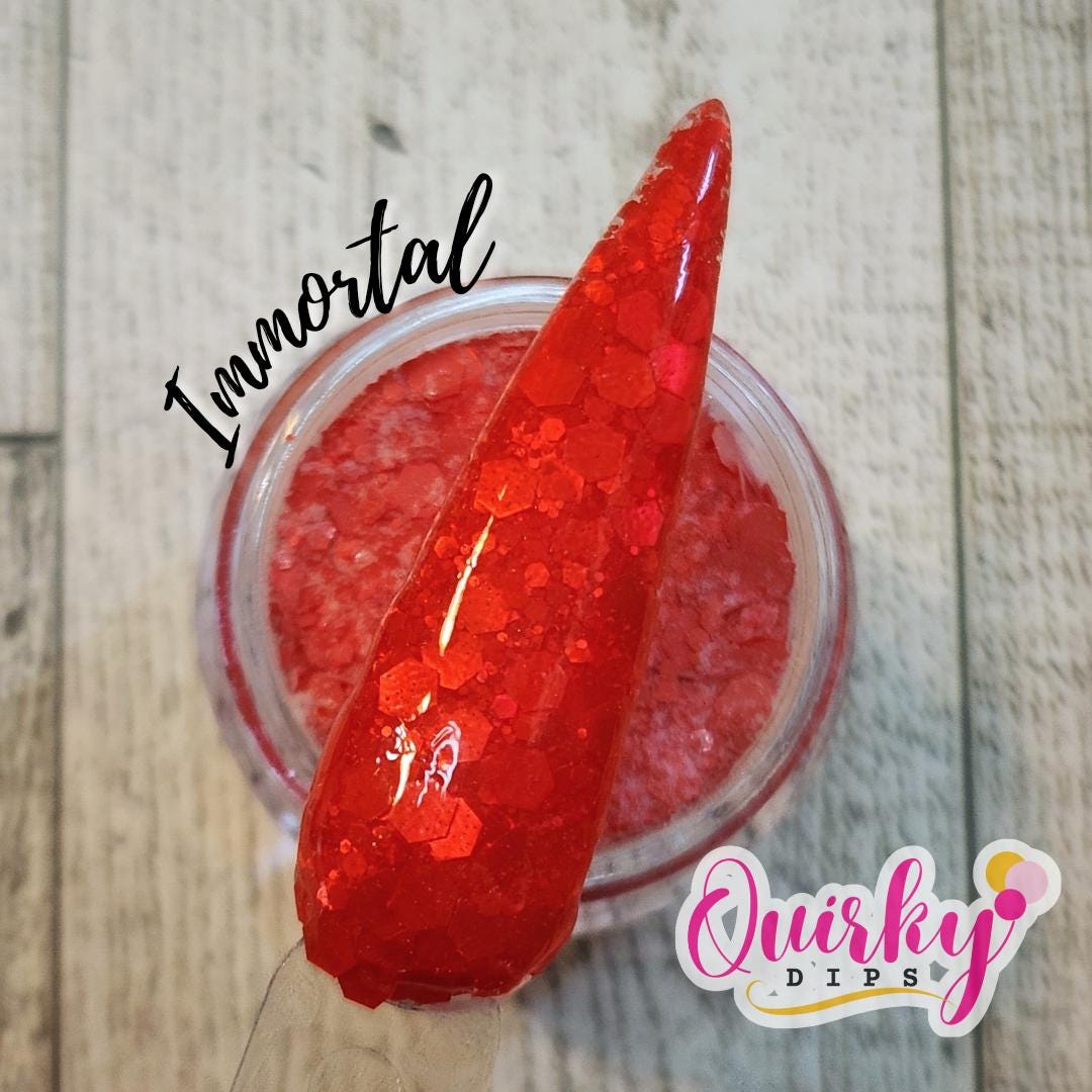 Immortal Dip Powder - Red Glitter Dip, Quirky Dips, Nail Dip Powder ...