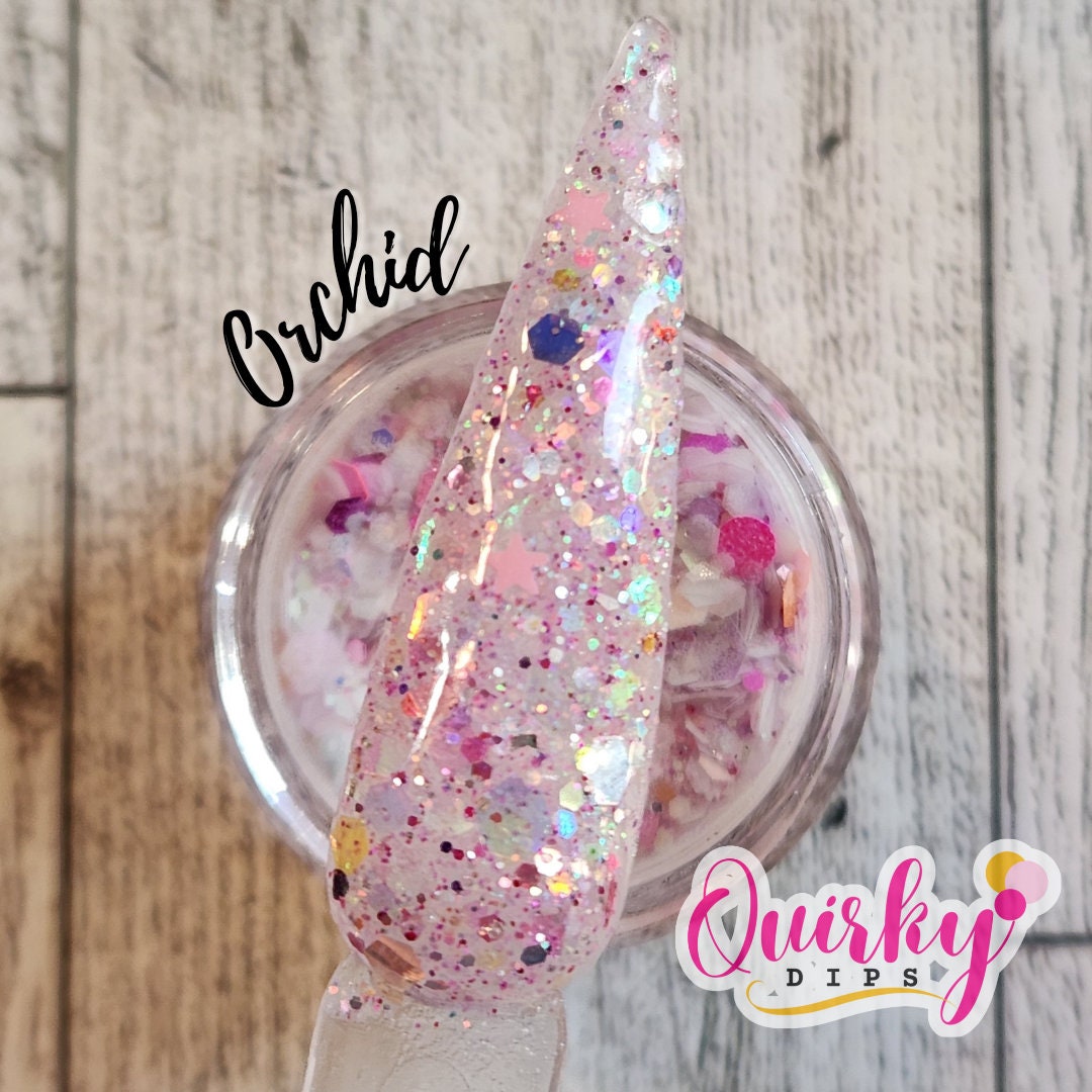 Orchid Dip Powder - Purple Iridescent Glitter Dip Powder, Color ...