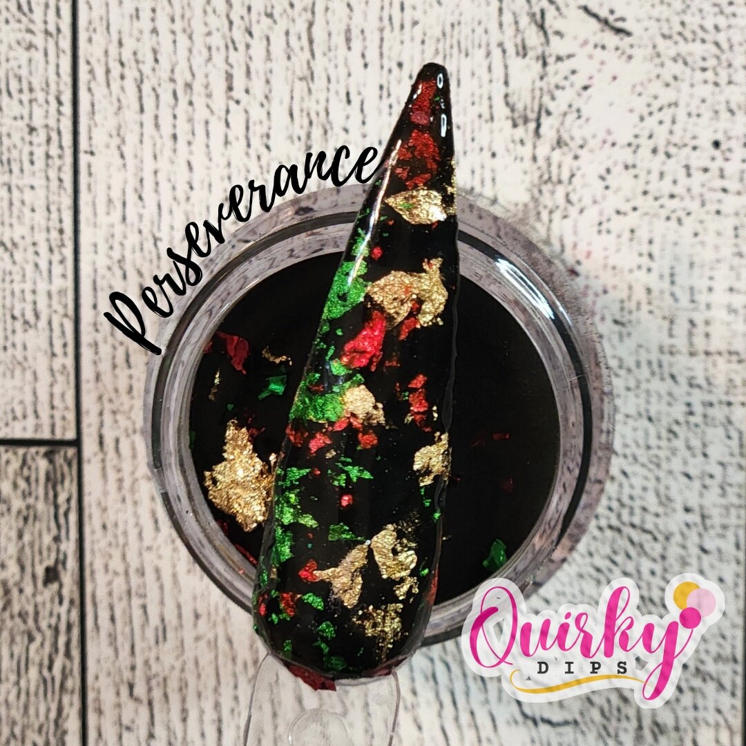 Perseverance Dip Powder - Black Foil Dip Powder, Black Dip Powder ...