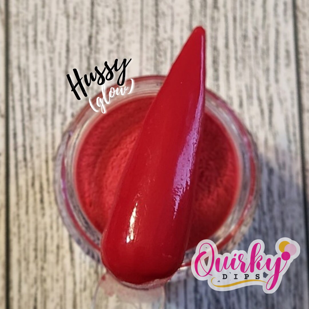 Hussy Dip Powder Red Glow Dip Powder, Nail Dip Powder, Valentine's Day ...