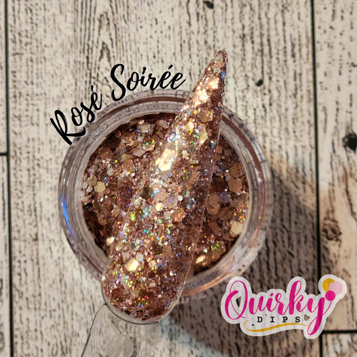 Rosé Soirée Trio- Rose Gold Glitter Dip Powder, Nail Dip Powder ...
