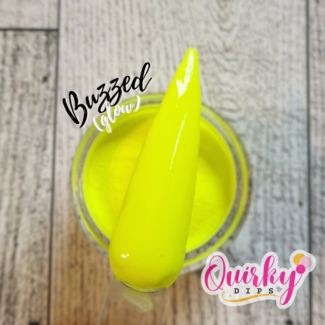 Buzzed Dip Powder - Glow Dip Powder, Neon Yellow Dip Powder, Quirky ...
