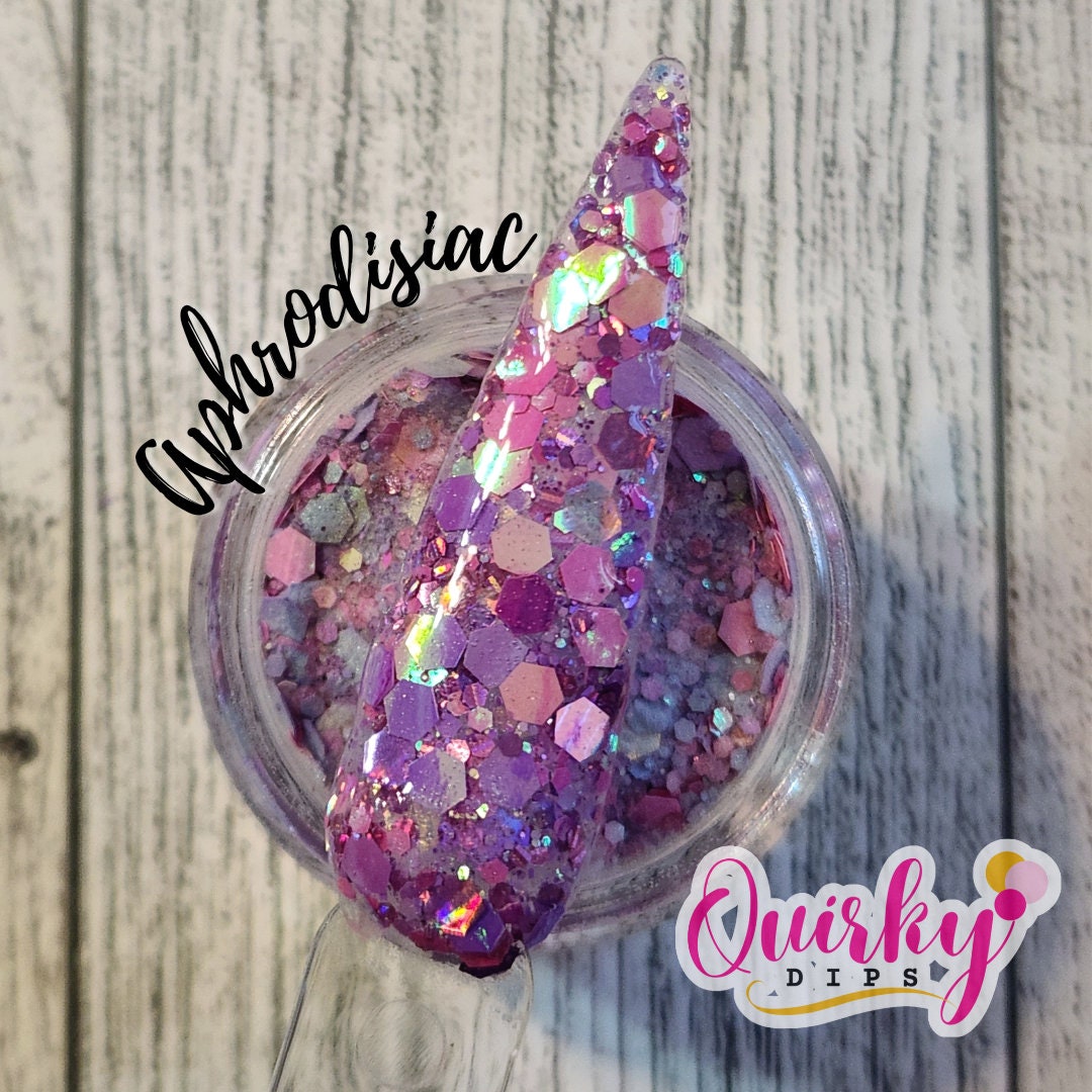 Aphrodisiac Dip Powder - Valentine's Day Dip Powder, Purple Glitter Dip ...