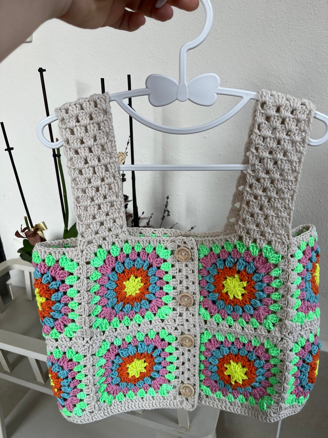 Granny Square Crop Top, Crochet Blouse, Handmade Bustier, Knited Afghan ...