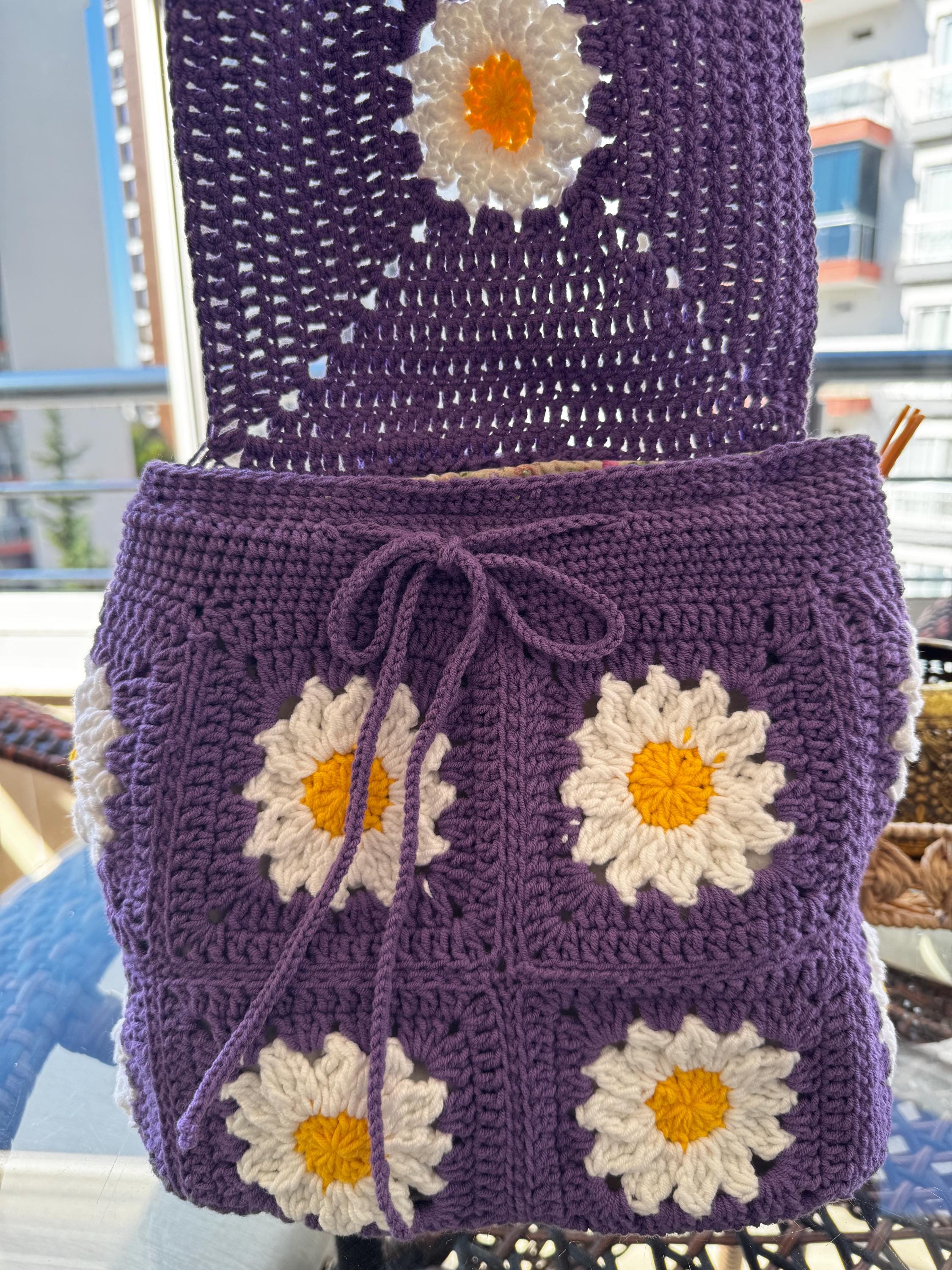 Granny Square Backpack, Granny Square Boho Backpack, Retro Bag, Hippie ...