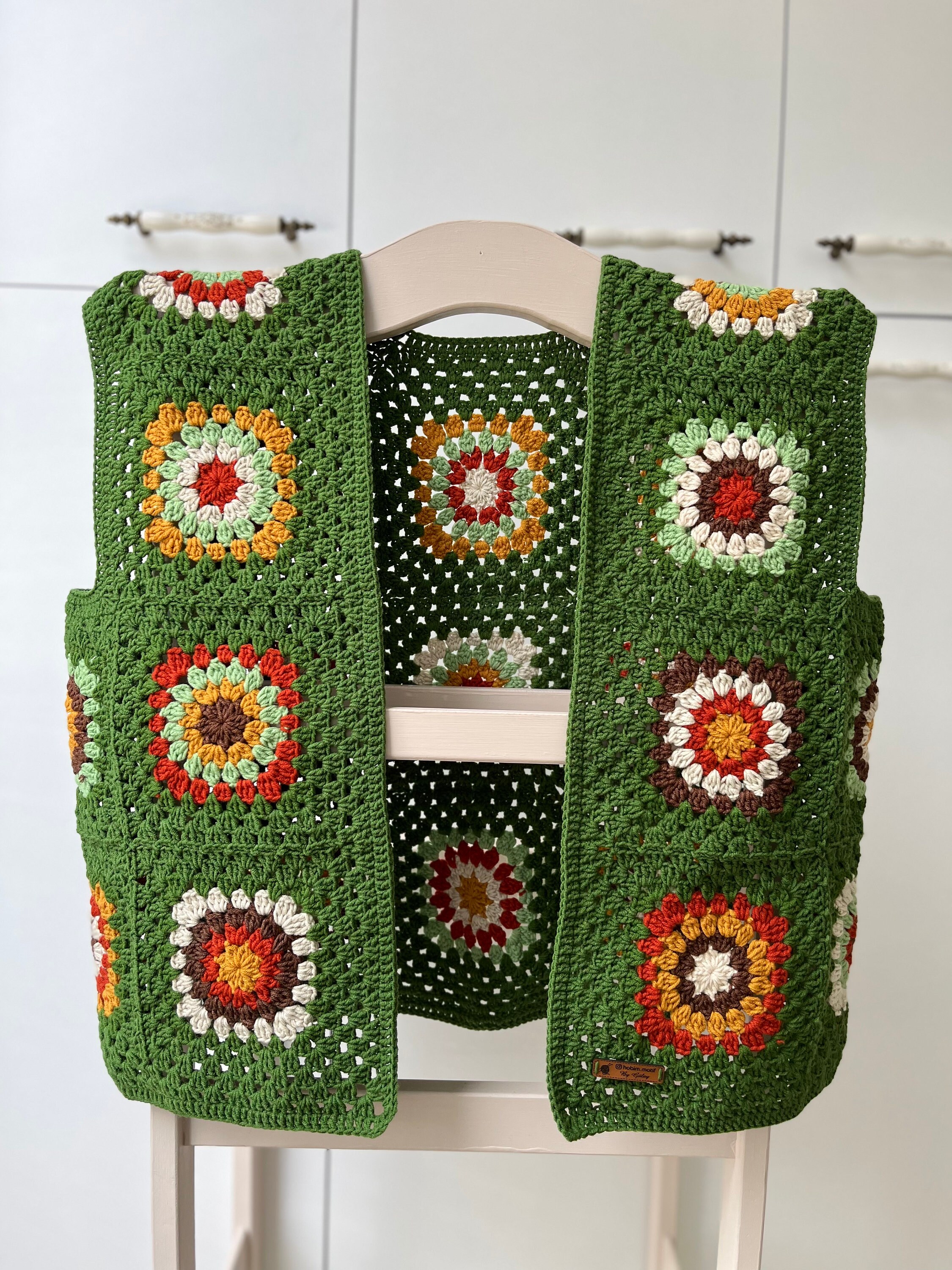 Granny Square Vest , Granny Square Boho Crochet, Crochet Vest, Crochet ...