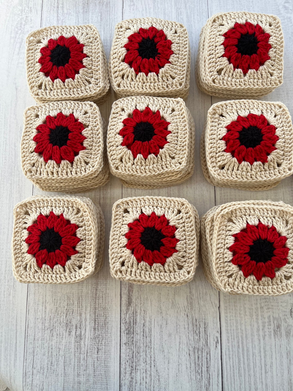 Boho Granny Square Crochet Kit: Cotton Acrylic Afghan Motifs - Etsy
